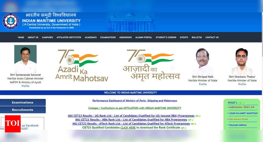 IMU CET Result 2023 declared on imu.edu.in; UG, MBA, MTech rank list ...