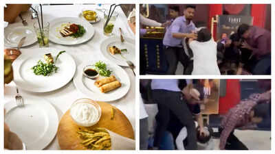 Watch: Customers, restaurant staff break into a fight over service ...