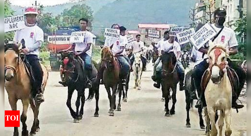 Manipur violence: Polo players take out peace rally in Imphal | Imphal ...