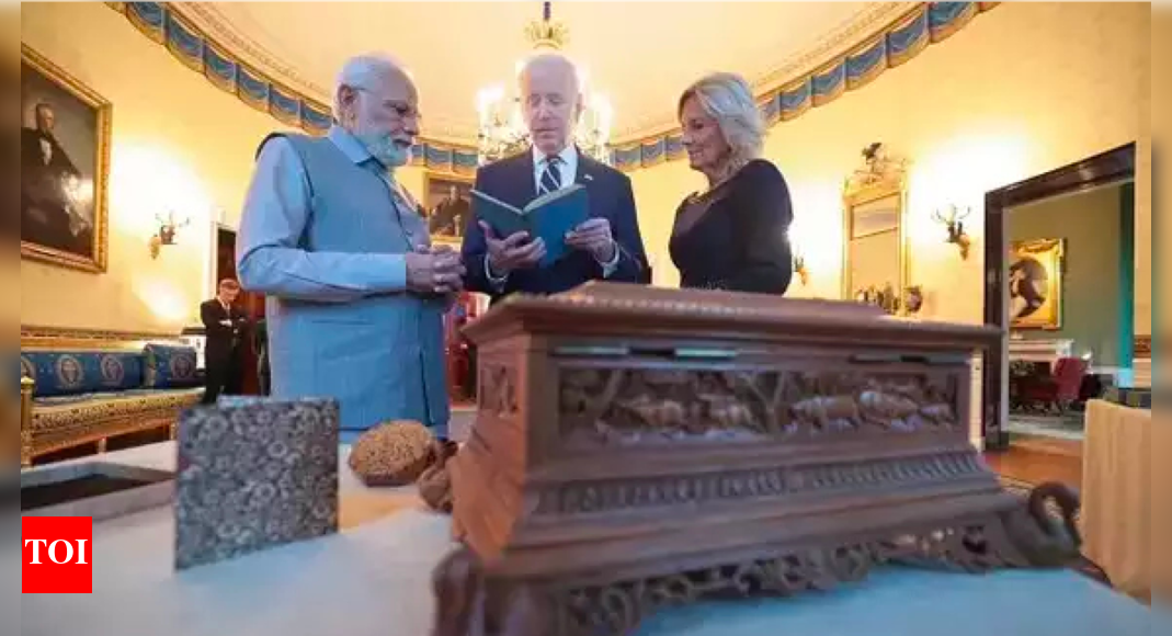 Infographic: Bidens: What PM Modi gifted to the Bidens - Times of India