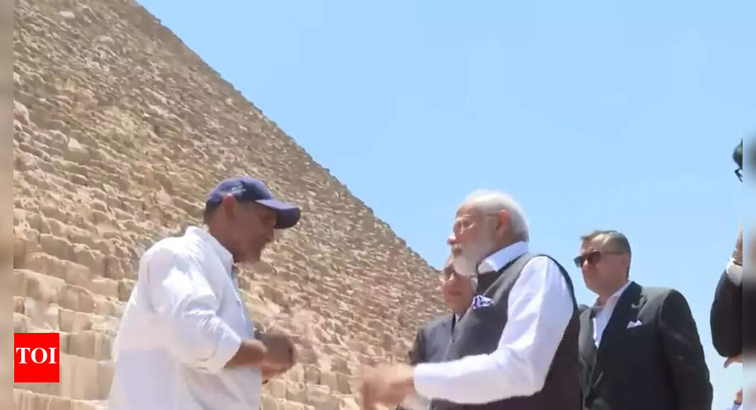 PM Modi visits pyramid of Giza in Cairo | India News - Times of India