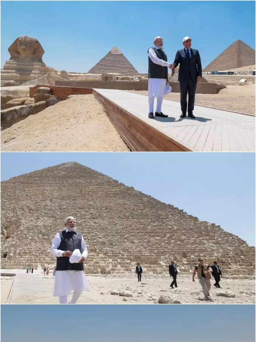 Modi Egypt Visit: PM Modi tours Egypt's iconic Pyramids | Times of India