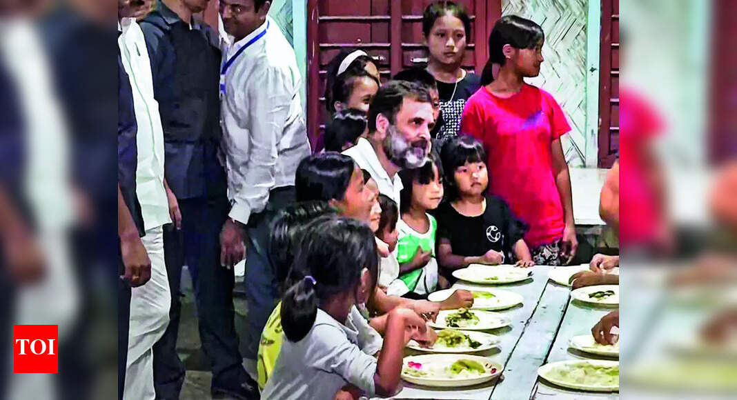 Rahul Gandhi in Manipur: Stopped on road, Congress leader takes copter ...