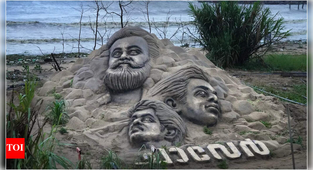 Davinci Suresh's 30-ft sand replica of 'Chaaver' poster grabs eyeballs ...
