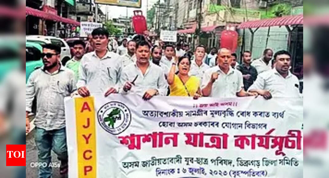 Ajycp Protests Price Rise, Takes Out Mock Funeral Processions Of ...