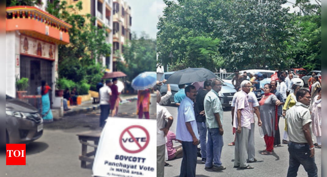 Guard rails block entry to New Town polling booths, residents seethe ...
