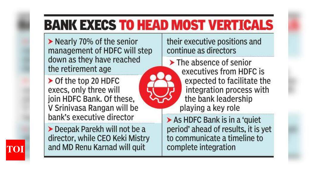 HDFC Bk leads integration process as 70% of HDFC top execs to retire ...