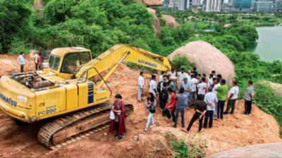 Famed Khajaguda rocks saved from brink, earth movers halted | Hyderabad ...