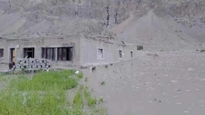 Entire Kolaksa village of Spiti in Himachal Pradesh displaced after flash flood damages houses ...