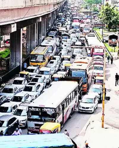 Multi-axle Truck Jumps Divider On Flyover, Causes Mile-long Traffic Jam | Chandigarh News ...