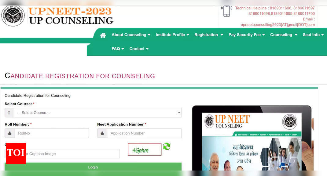 UP NEET Counselling 2023 registration begins at upneet.gov.in, here's how to apply - Times of India