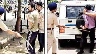 Inspector Canes Drunk Driving Accused In Public | Ahmedabad News ...