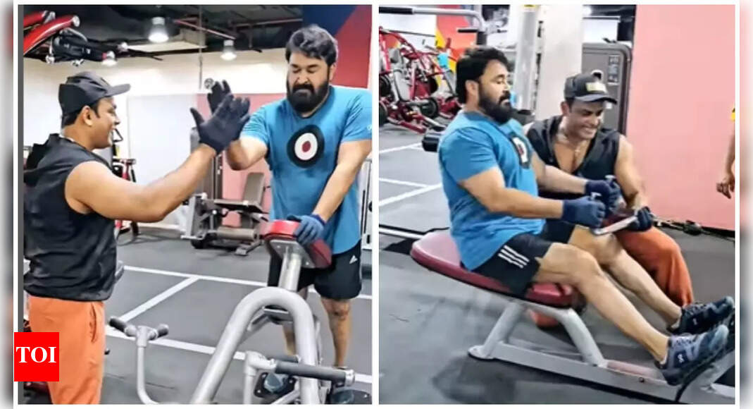 Unstoppable at 63: Mohanlal lifts 100 kg weight with ease; watch the ...