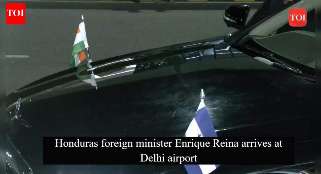 Honduras foreign minister Enrique Reina arrives at Delhi airport