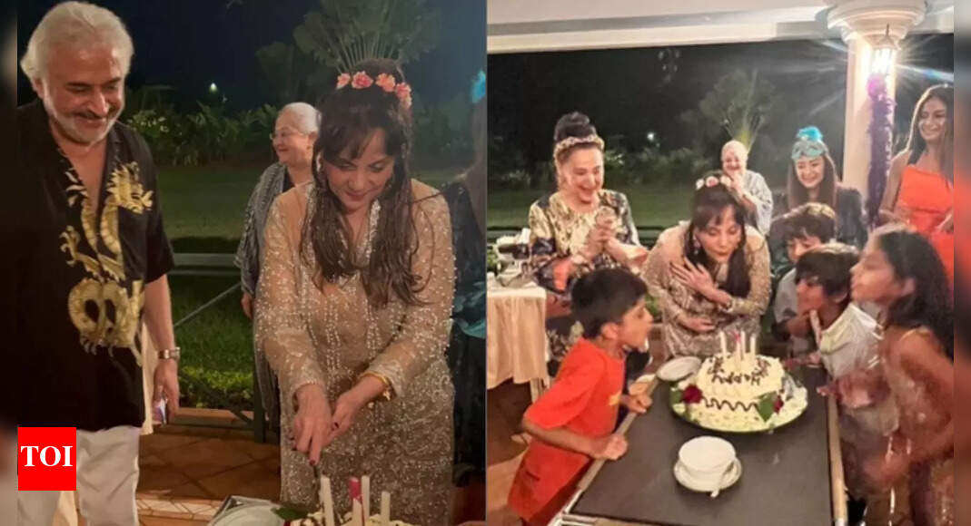 Inside Mumtaz’s fun birthday bash with husband, kids and grandkids ...