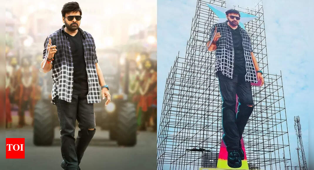 Bholaa Shankar: Chiranjeevi fans erect tallest 126 ft cutout on ...
