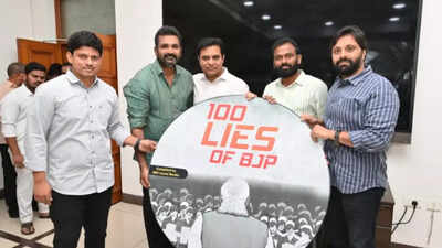 BRS vows to expose '100 Lies of BJP'; releases booklet and CD | Hyderabad News - Times of India