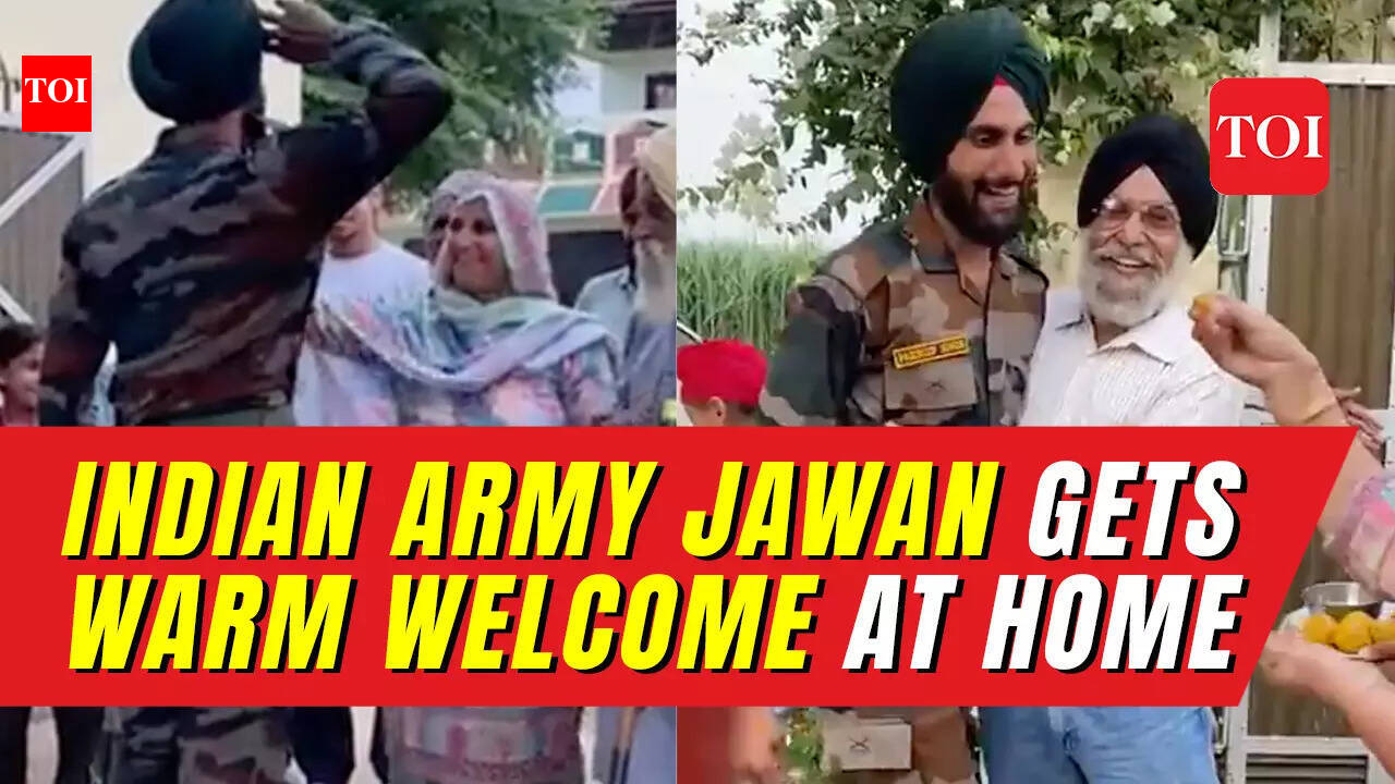 Heart touching: Villagers, relatives welcome Indian Army jawan with pride