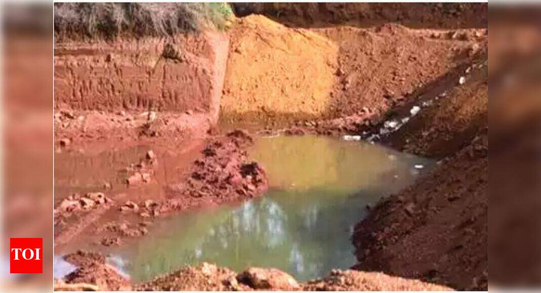 Mines dept seals illegal laterite quarries at Narve | Goa News - Times ...