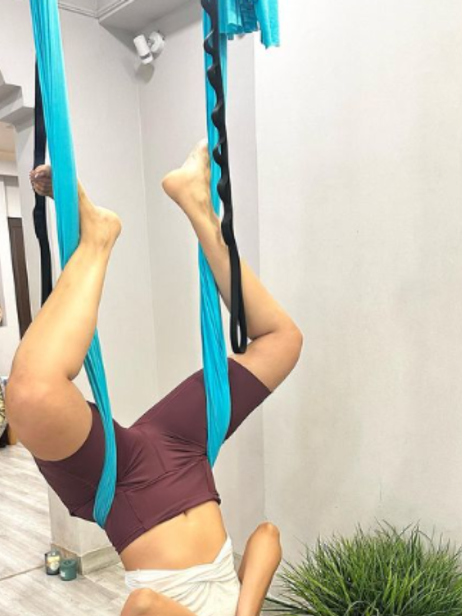Tejasswi Prakash stays fit with aerial yoga: Benefits of this exercise | Times of India