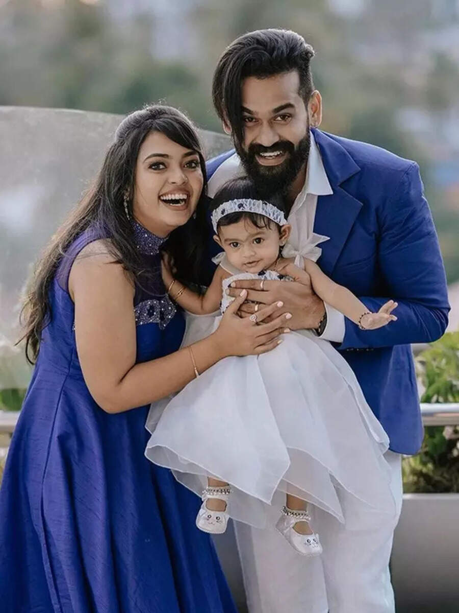 Dwani turns one: Yuva and Mridhula share adorable family pics | Times ...