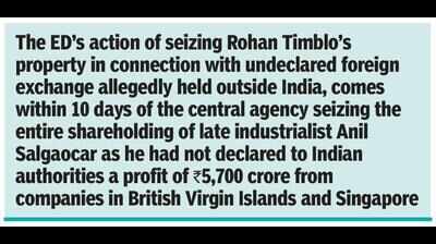 FEMA case: ED seizes Rohan Timblo’s Rs 36.8 crore property | Goa News ...