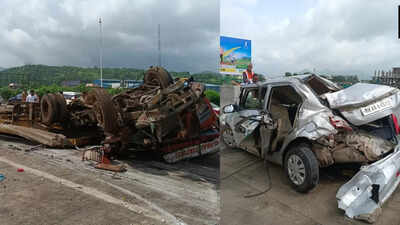 Mumbai Pune Expressway Accident: Two killed, four injured as container ...