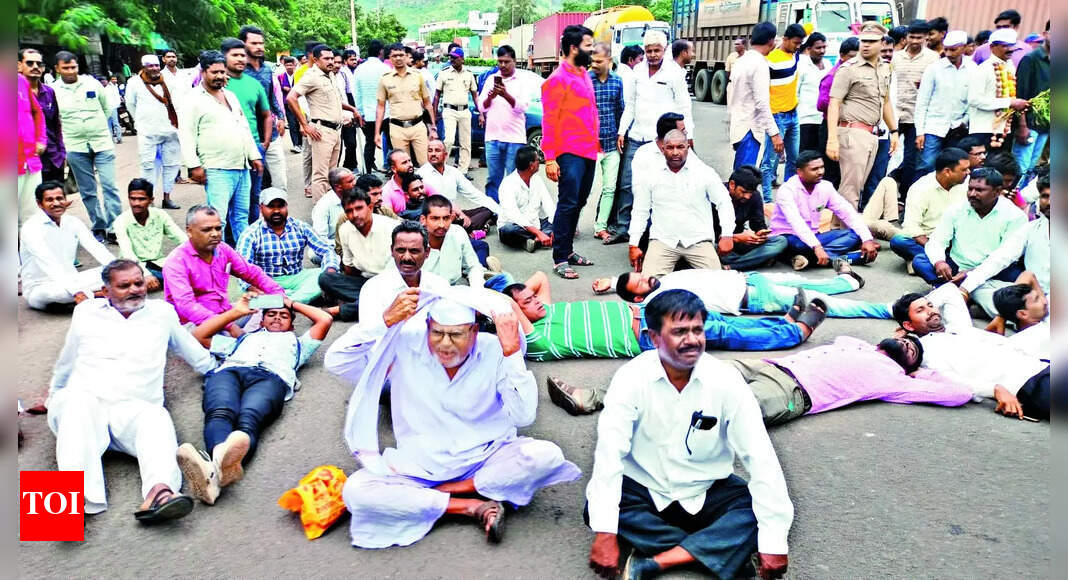 Onion Prices: Farmers’ Rasta Roko Obstructs Traffic Movement On Mumbai-agra Highway | Nashik ...