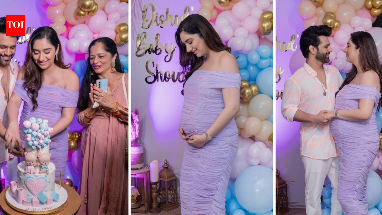 Disha Parmar, Rahul Vaidya host baby shower, mom-to-be glows in lilac ...