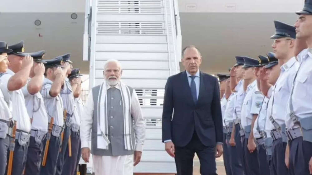 PM Modi reaches Greece for a single-day visit | The Times of India