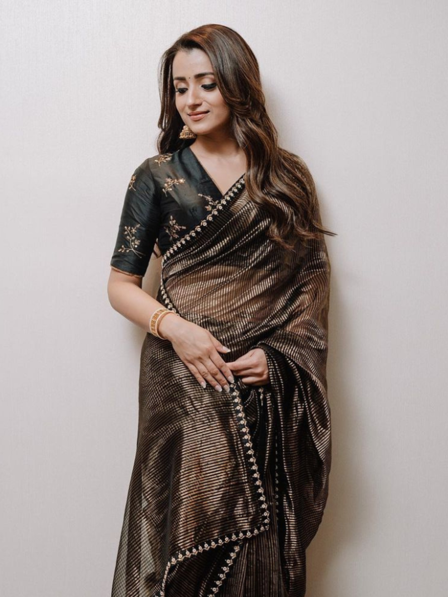 Trisha Krishnan-Inspired Stunning Sarees To Grab Eyeballs In Parties ...