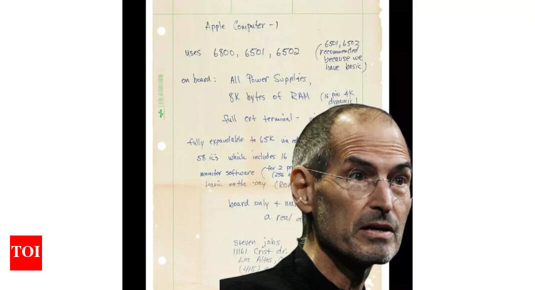 Steve Jobs' handwritten ad sells for over Rs 1.4 crores - Times of India