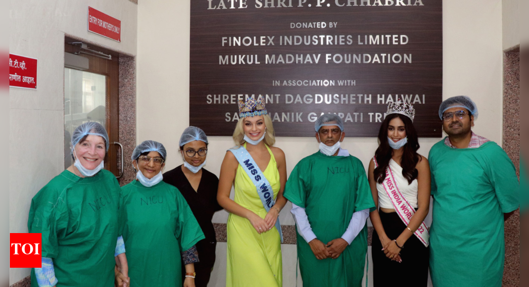 Miss World 2023 Karolina Bielawska, Miss India 2023 Sini Shetty visits ...