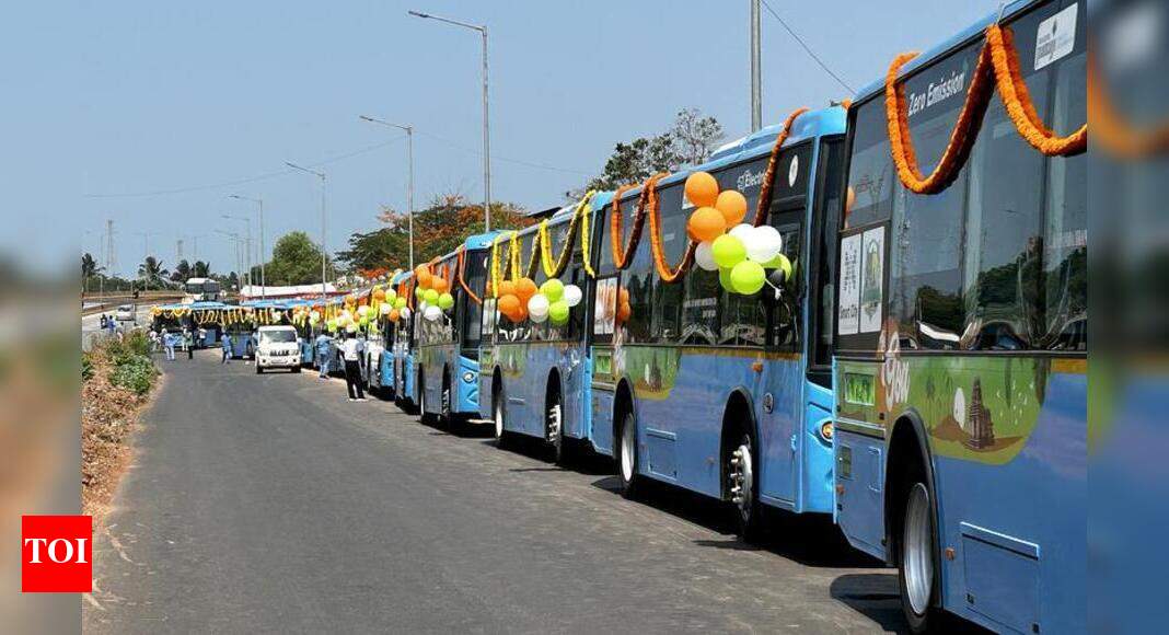 Bus stop design delays launch of KTC’s EV buses | Goa News - Times of India