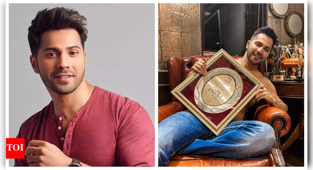 Varun Dhawan shares pic with his Best Actor award for ‘Bawaal’, writes ...