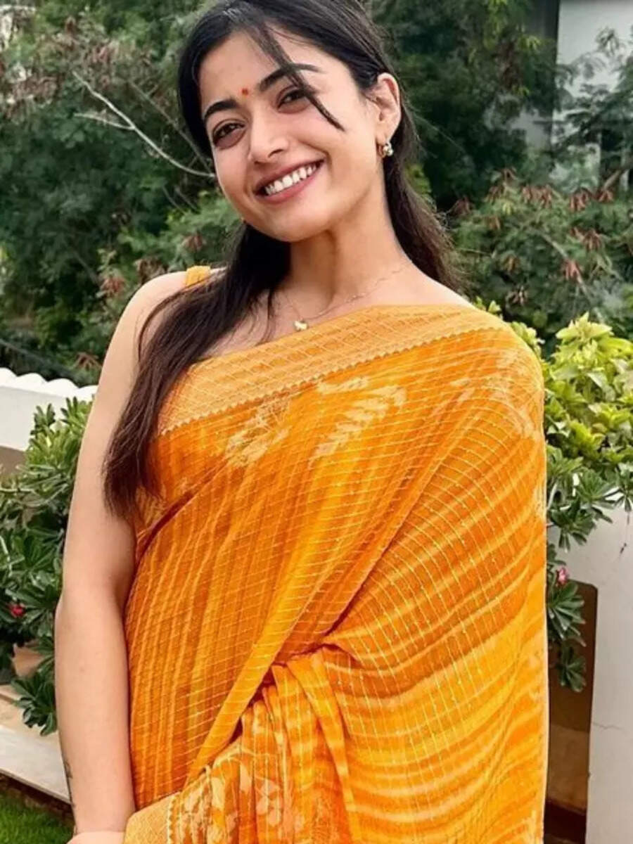 Rashmika Mandanna is a ray of sunshine in bright yellow saree ...