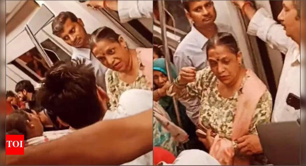 Viral video: Woman confronts a couple for their PDA in Delhi Metro, netizens debate - Times of India