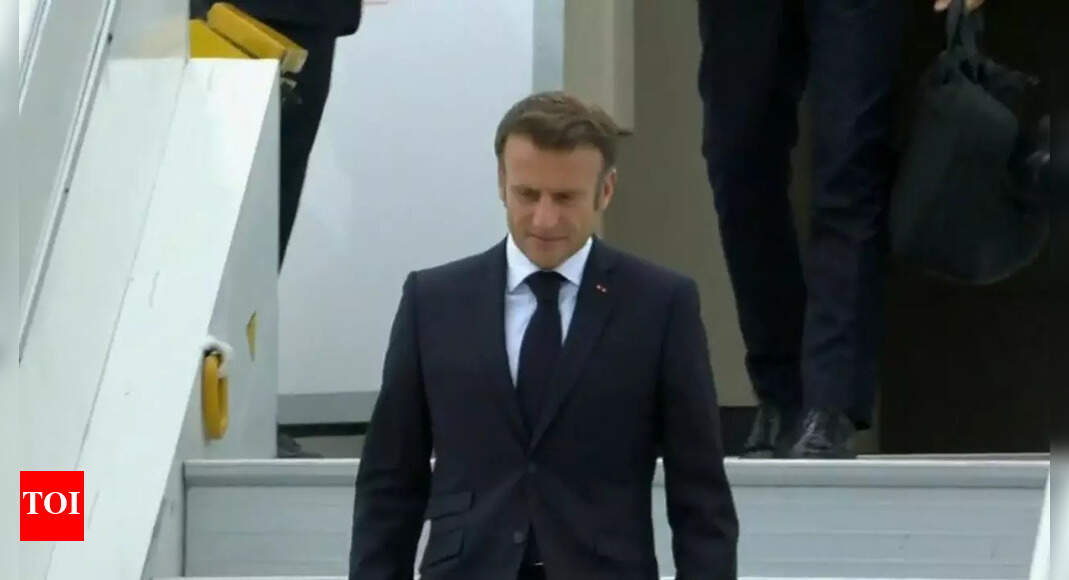 French President Emmanuel Macron arrives in India for G20 Summit ...