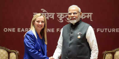 PM Modi holds bilateral talks with Italy's Giorgia Meloni | India News - Times of India