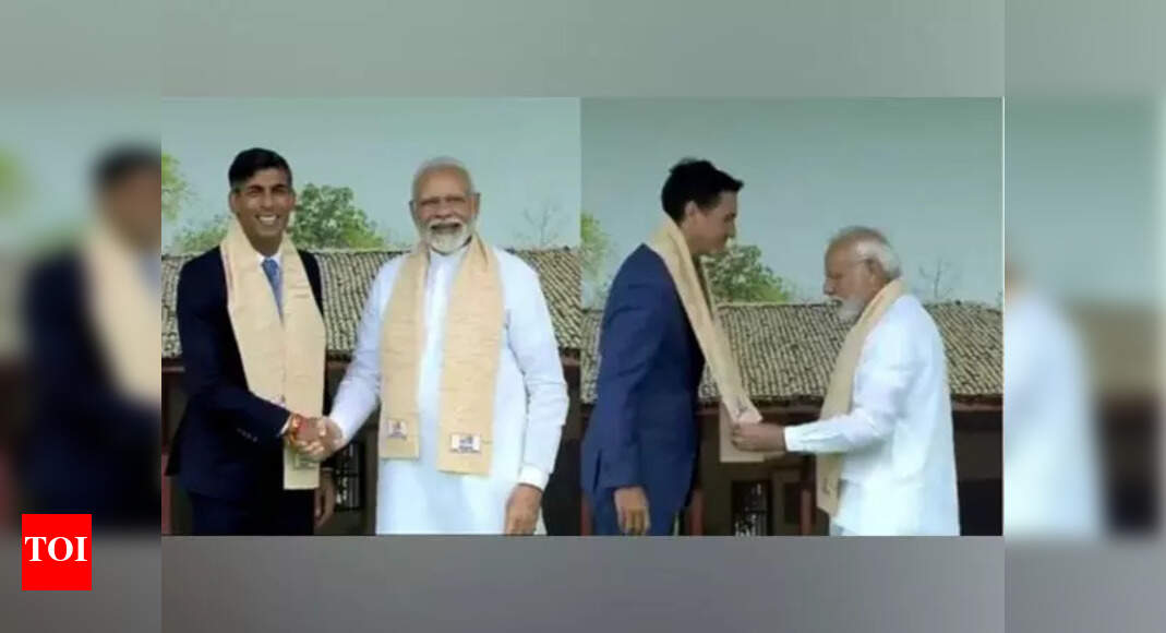 PM Modi welcomes Sunak, Trudeau, other G20 leaders at Rajghat | India ...