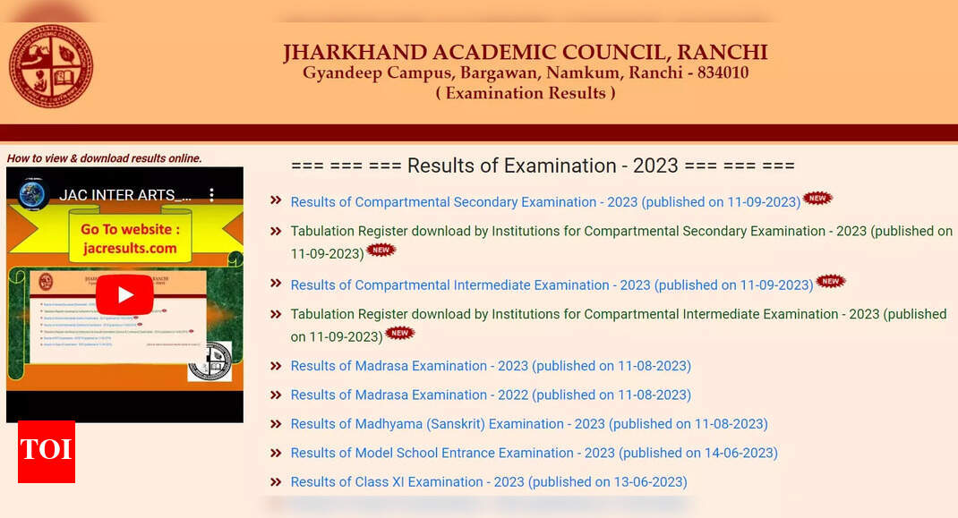 JAC 10th, 12th Compartment Results 2023 declared on jac.jharkhand.gov ...