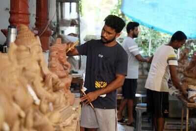 At Goa’s largest artisan colony in Bicholim, Ganesh idols sculpt fine ...