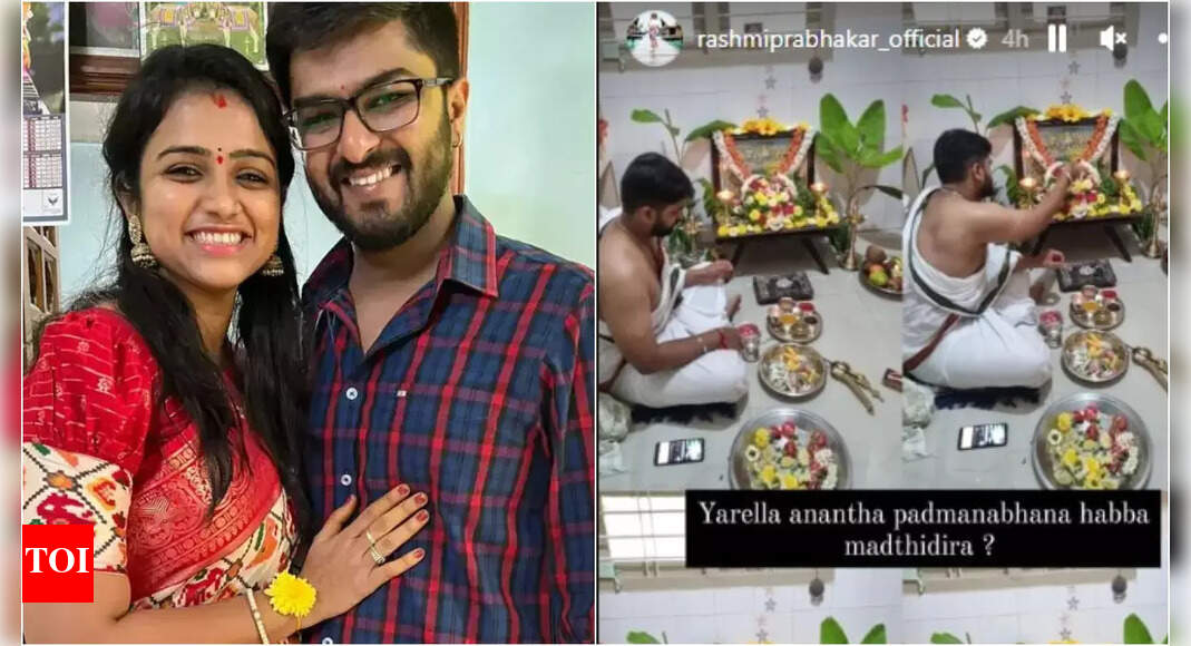 Actress Rashmi Prabhakar and husband Nikhil Bhargava observe ...