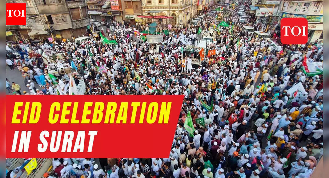 Watch: Thousands throng Surat's Rajmarg in Gujarat to celebrate Eid-e-Milad