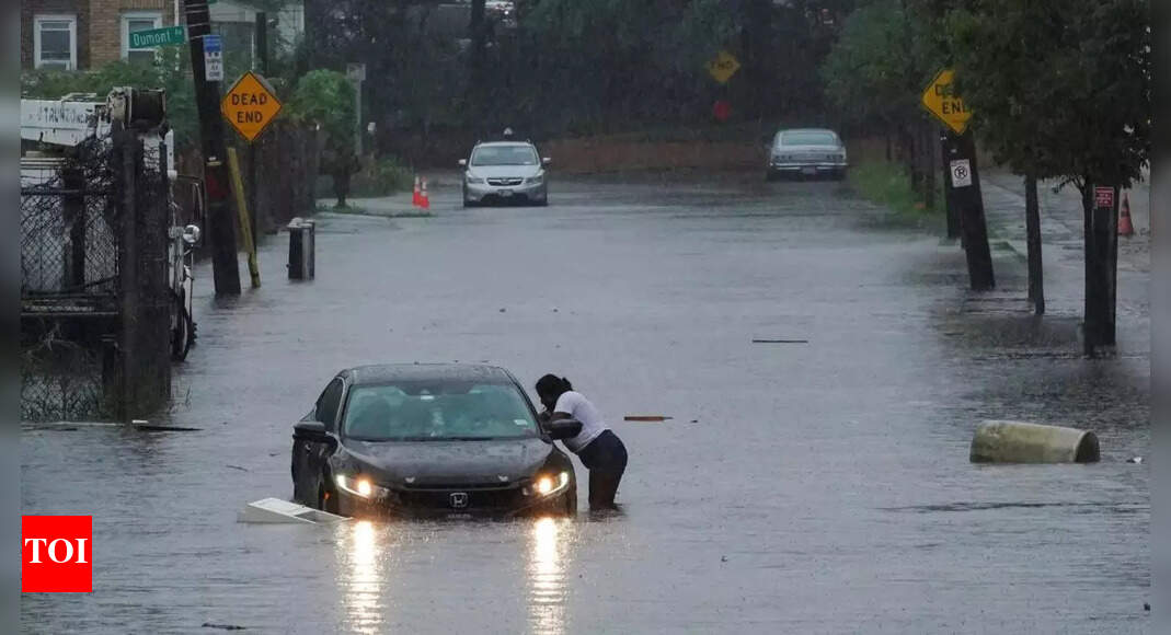 Storm pounds New York City area, flooding subways and leading to ...