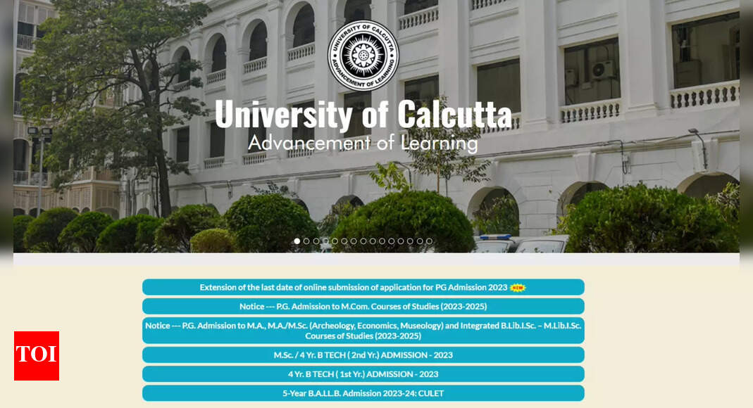 Calcutta University admission 2023: PG admission list released at ...