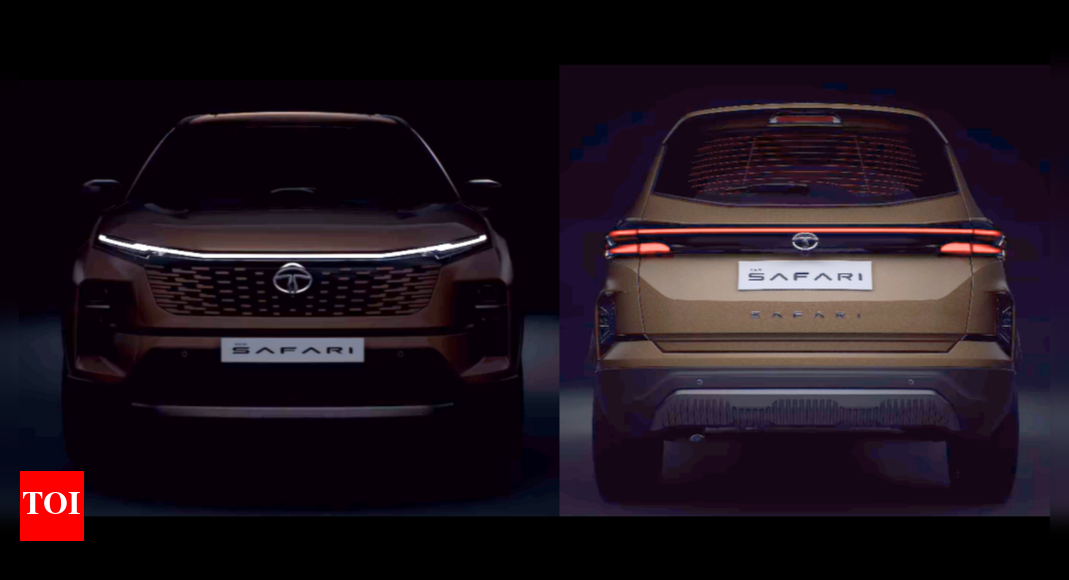 New Tata Safari design: Audi-inspired rear-end, Mercedes-like front LED ...