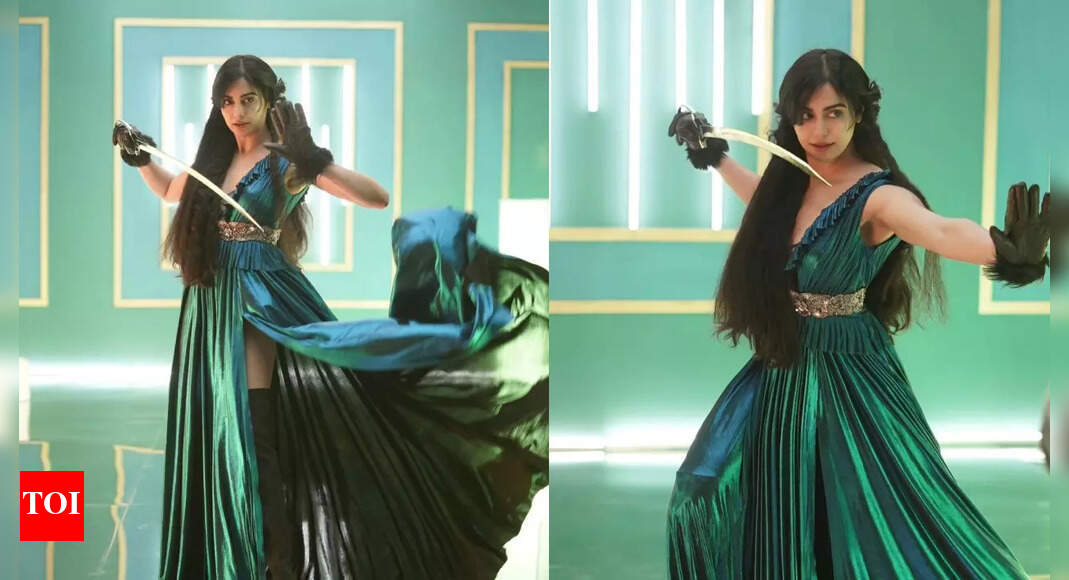 Actress Adah Sharma's metallic green top and skirt look took netizens ...