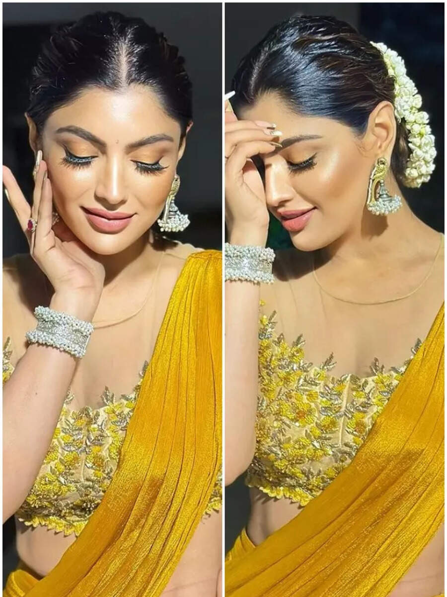 Akanksha Puris Beautiful Pics In Saree Times Of India