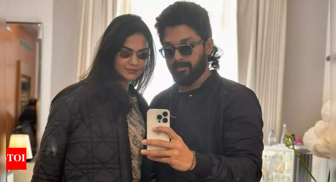 Mirror selfies of Allu Arjun and Allu Sneha Reddy showcase their ...